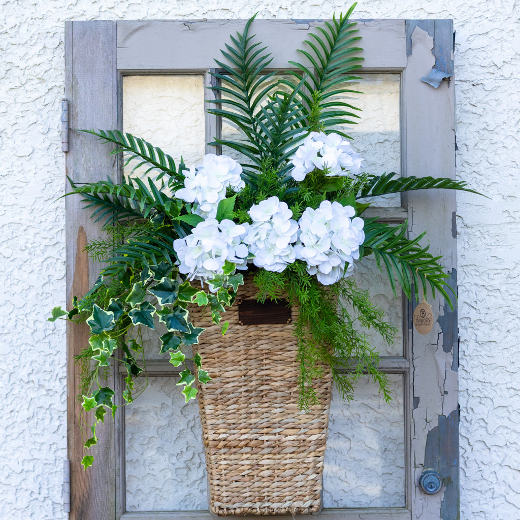 White Hydrangea Mix Elongated Drop In